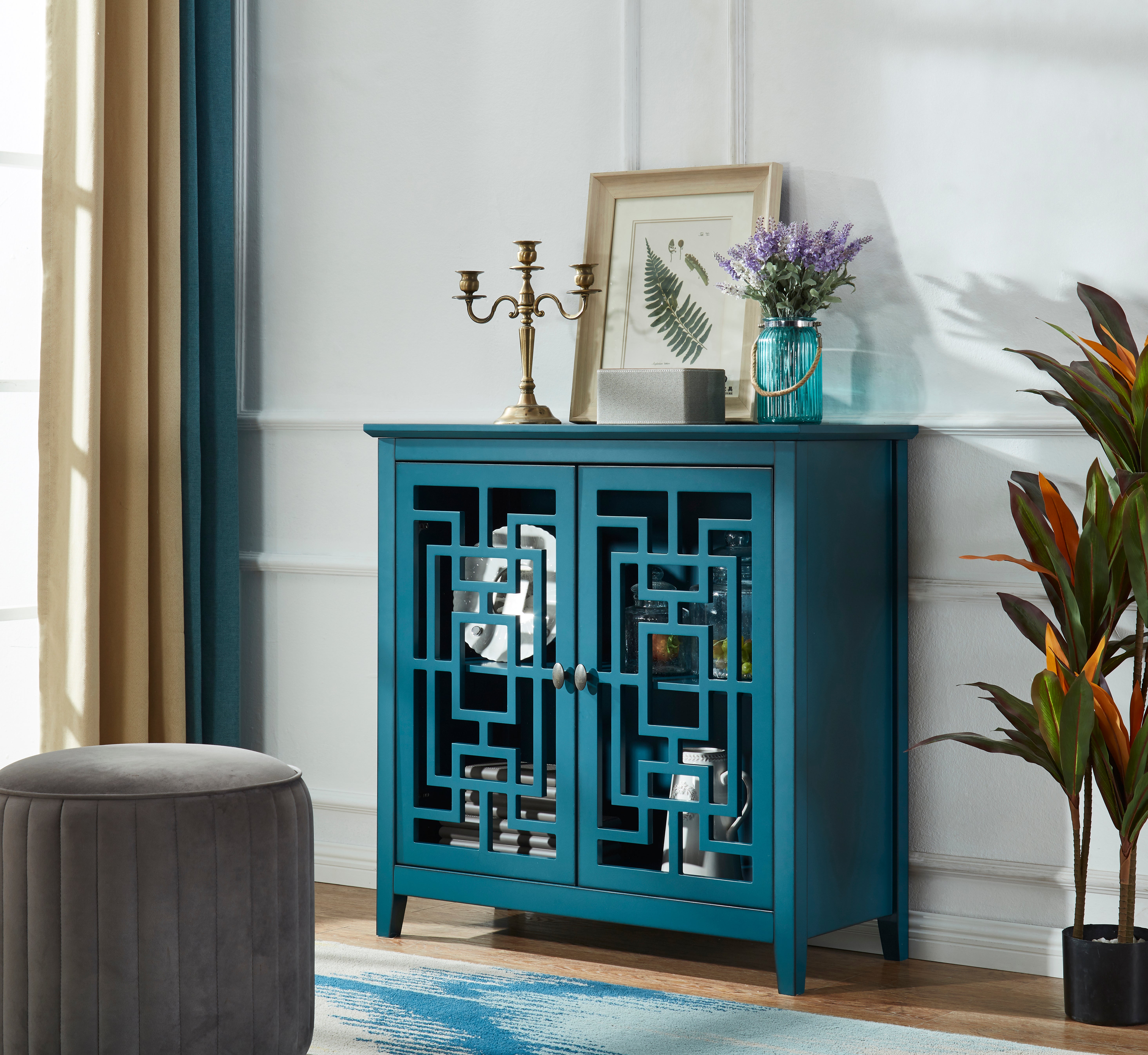 Storage Cabinet, Buffet Sideboard, Dark Teal | PROSERVE